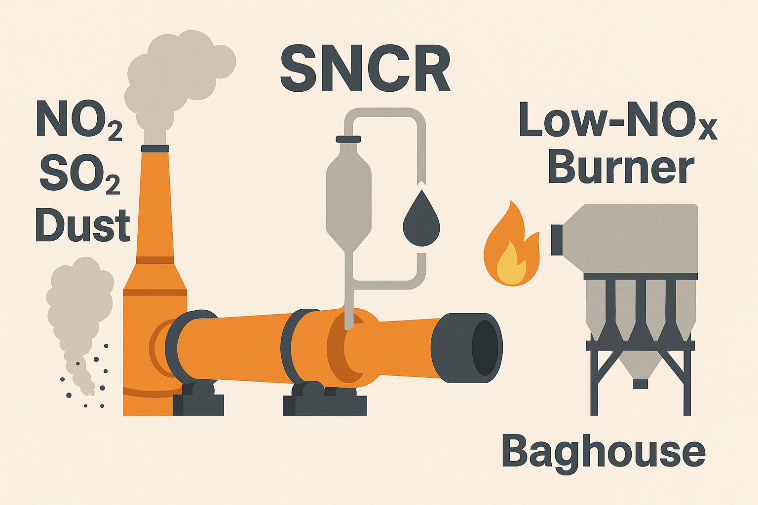Teknologi Pengendalian Emisi Kiln Semen: SNCR atau Low-NO